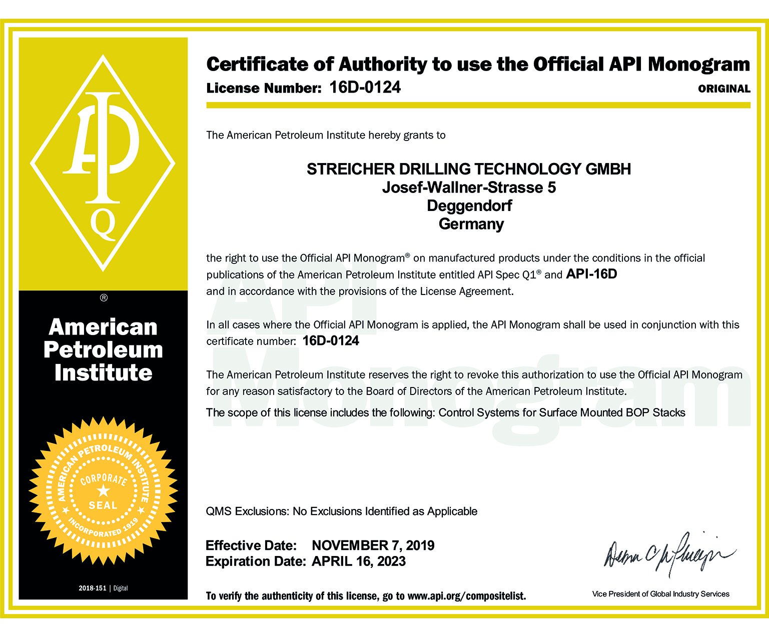 Produkte - STREICHER BOP Recertification